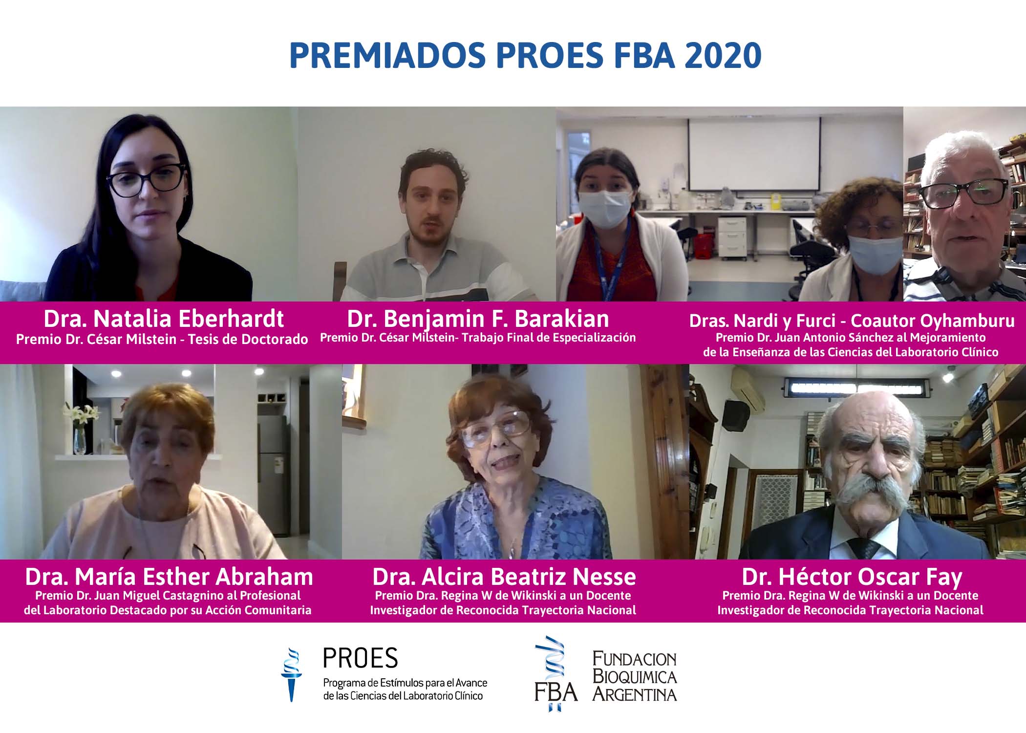 Acto de entrega de Premios PROES y Bienal FABA/FBA 2020 – FBA