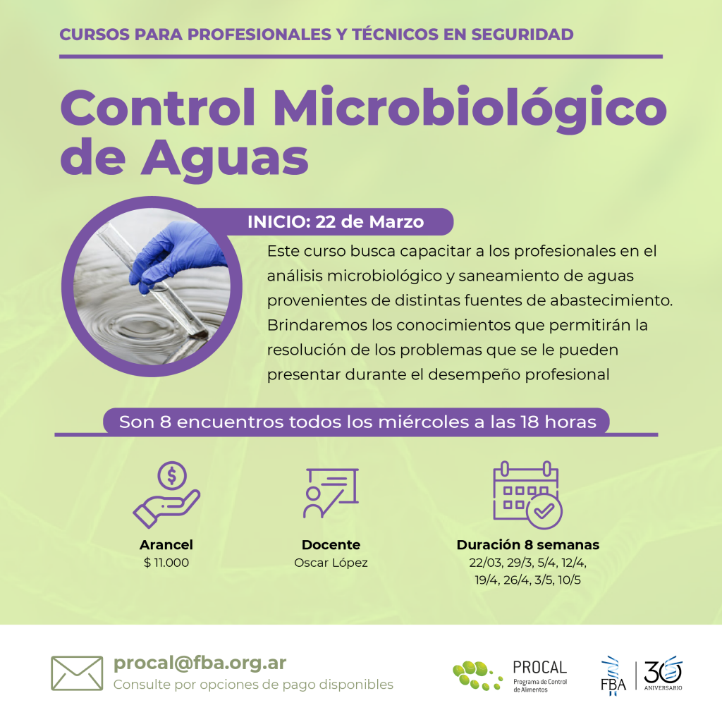 CURSOS-Control microbiologico de agua – FBA